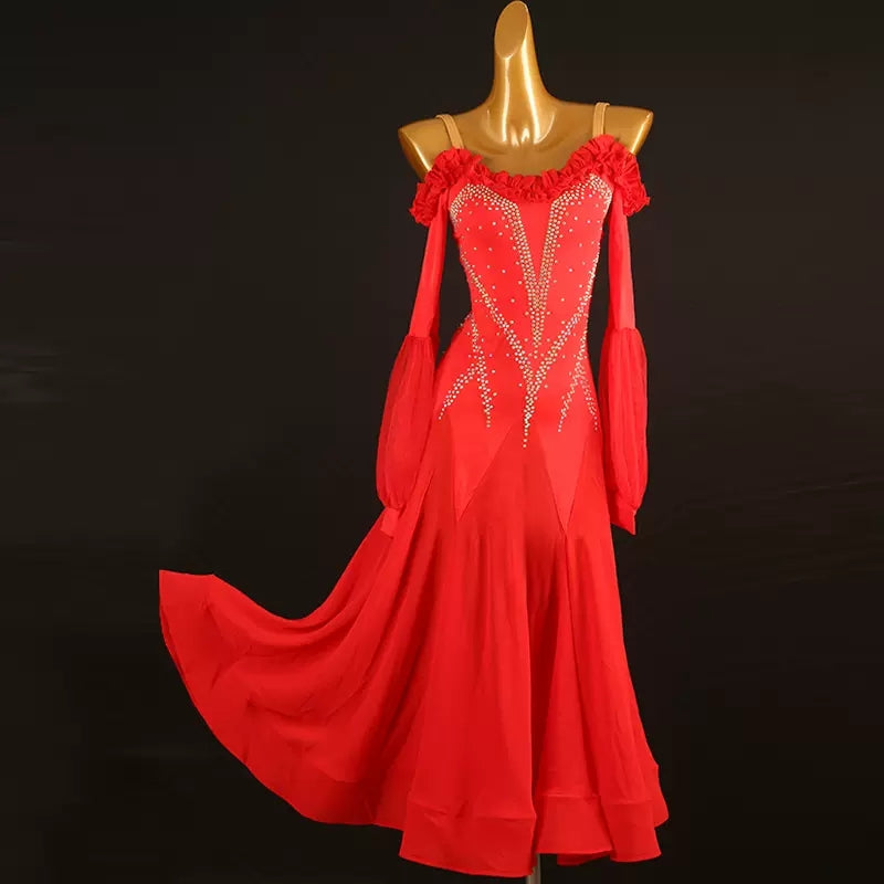 Robe de danse moderne robe de danse de salon Waltz Big Swing Robe ...