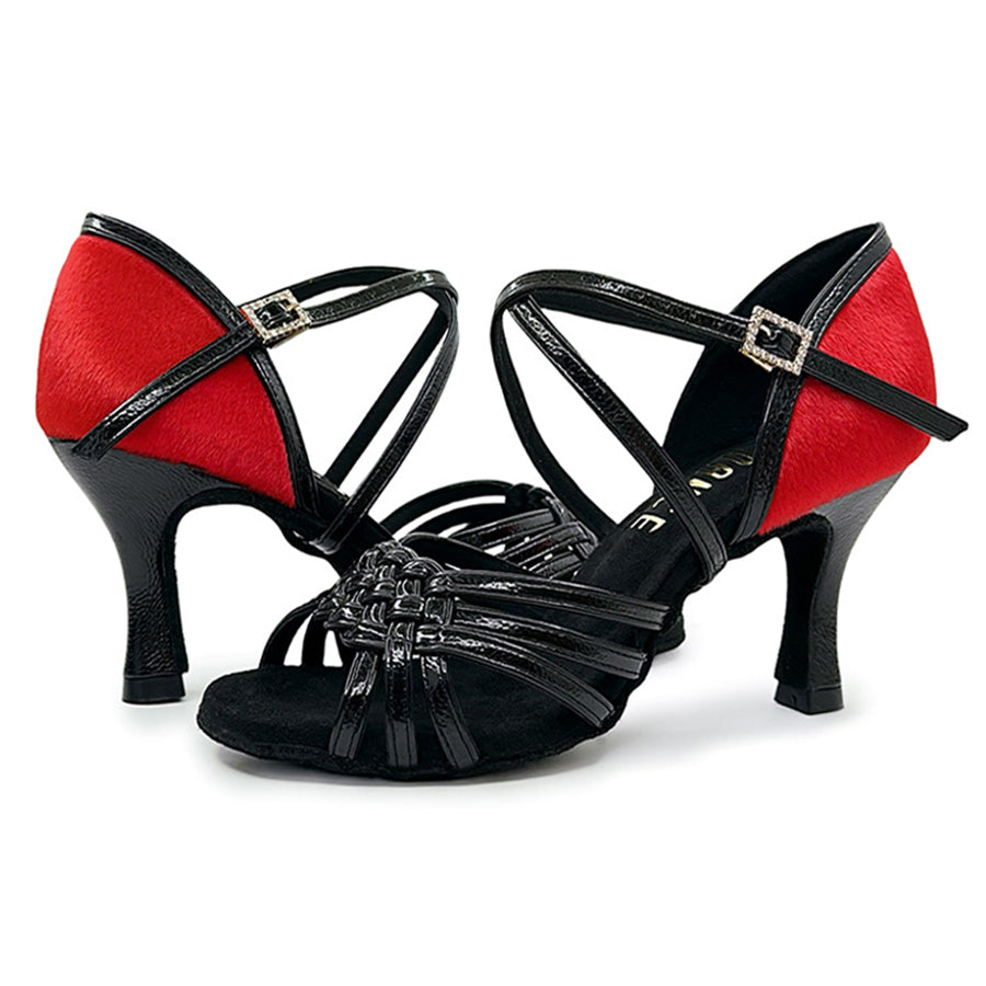 Women's Leatherette Customized Heel Strappy Latin Dance Shoes Ballroom ...