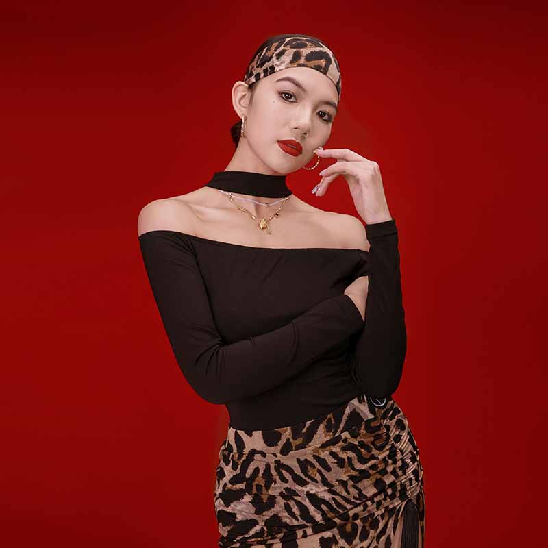 HC Women's Long Sleeve Off Shoulder Latin Dance Tops Dance Wear Traini ...