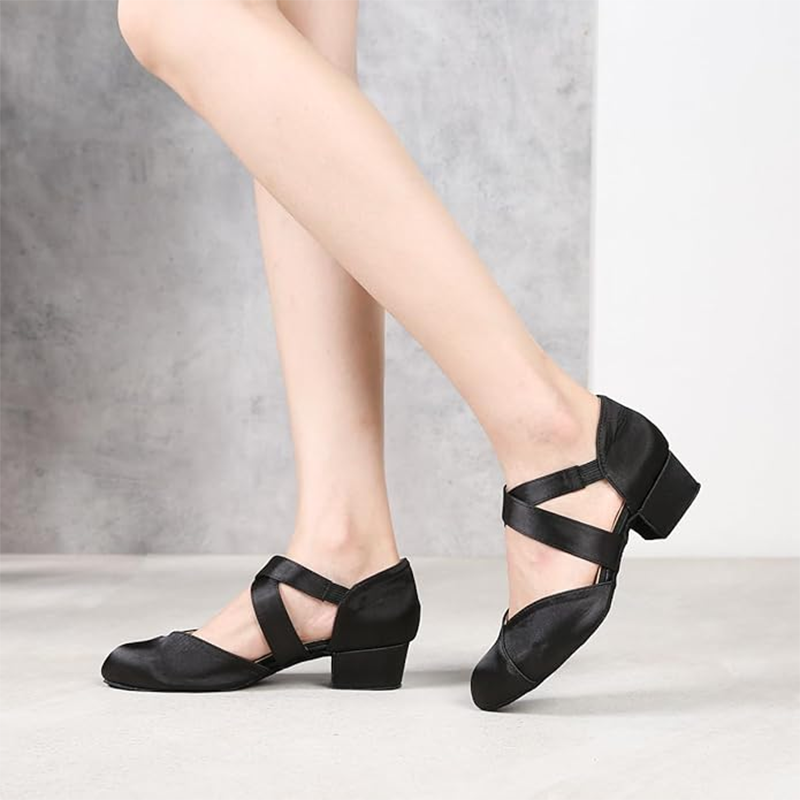DS Women's Satin 3.5cm/6cm Heels Ballroom Dance Shoes Swing Dance Shoe ...