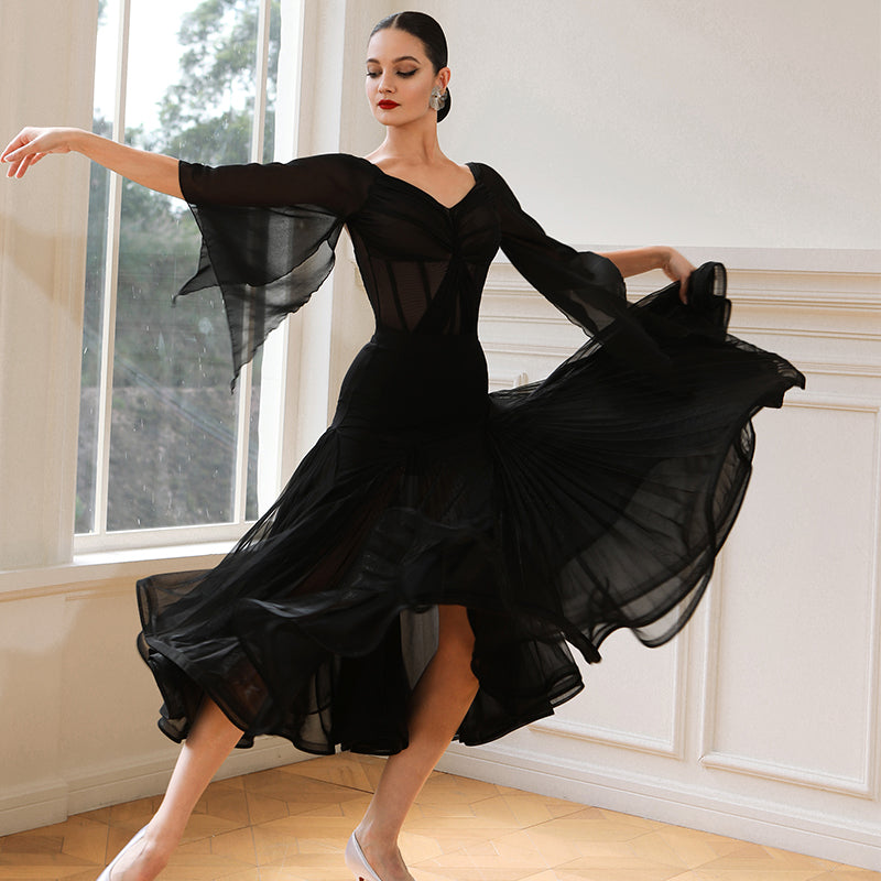 Robe de danse moderne robe de danse de salon Waltz Big Swing Robe ...