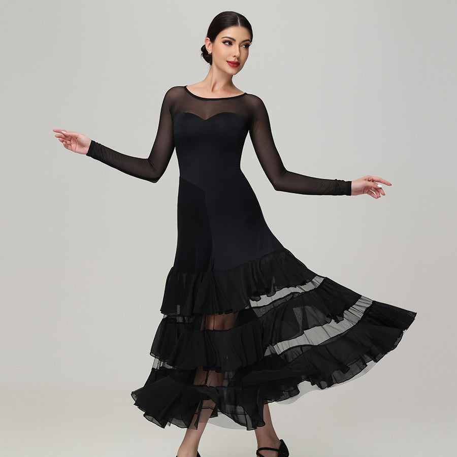Robe de danse moderne robe de danse de salon Waltz Big Swing Robe ...