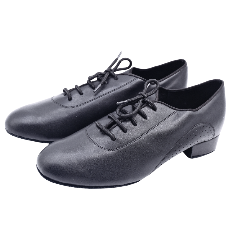 Men's 2cm Black Leatherette Heels Ballroom Dance Shoes – DanceandSway