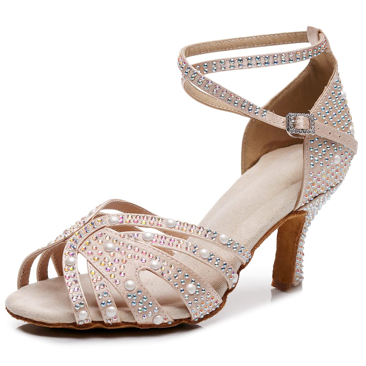 Women's Satin Customized Heel Latin Shoes Salsa Shoes Ballroom Dance S ...