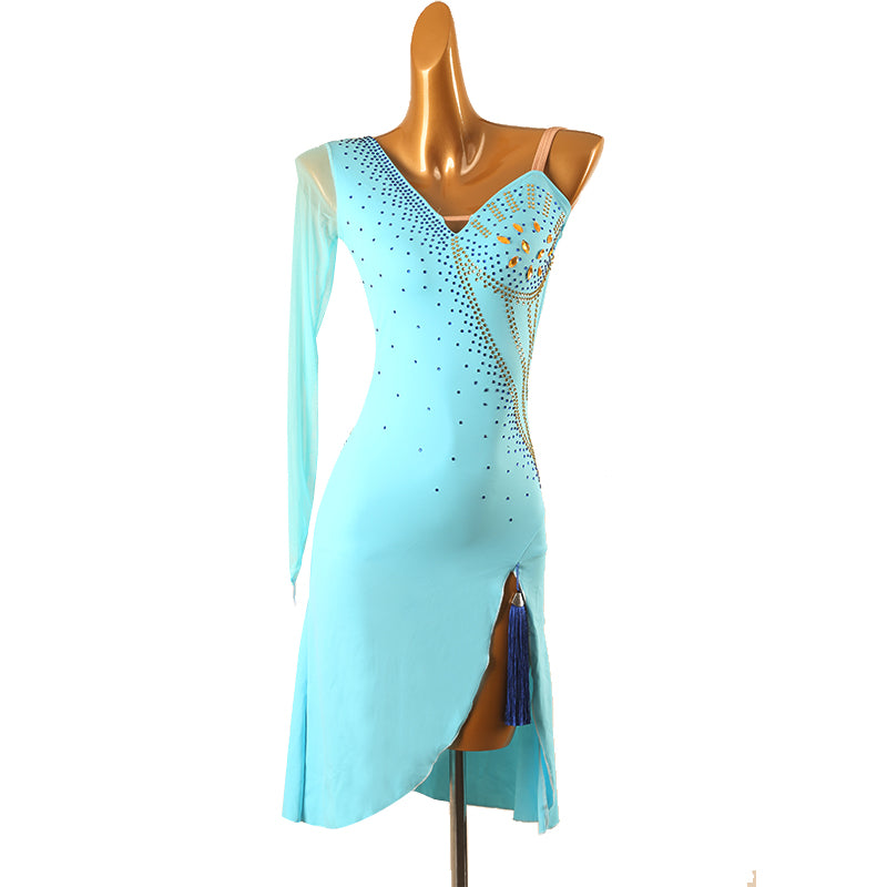 Customisable-Women's Performance One Shoulder Latin Salsa Dance Dress ...