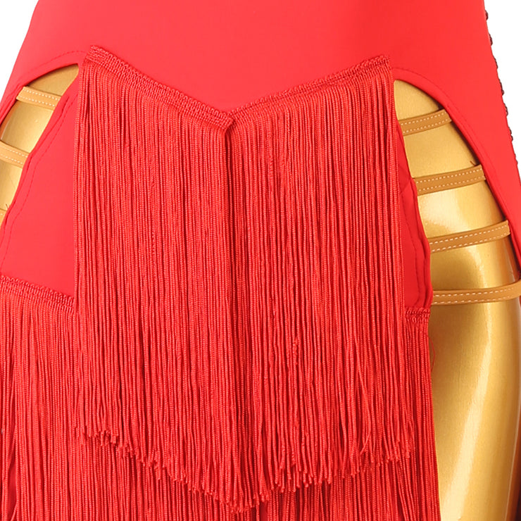 Customisable-Women's Long Sleeve Tassel Dance Wear Dance Dress Perform ...