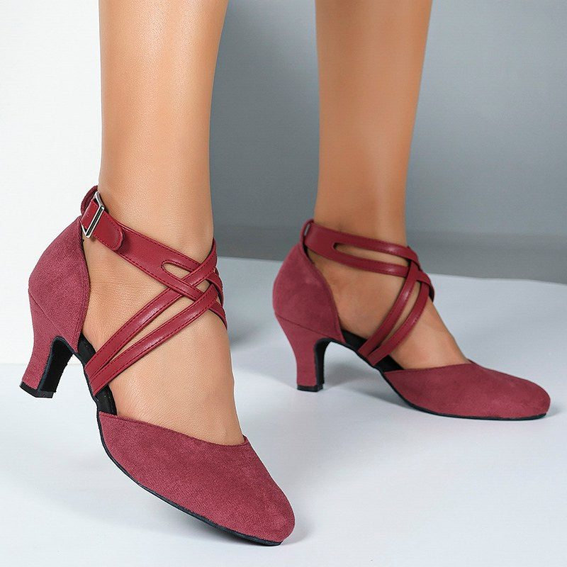 Women's Suede Customized Heel Ballroom Dance Shoes Modern Dance Shoes ...