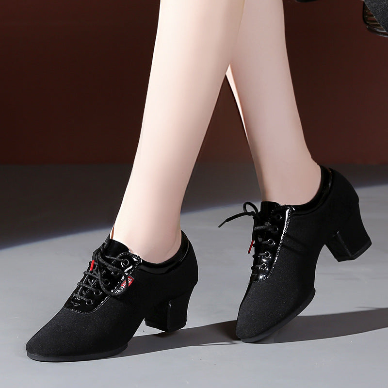 Women's Canvas 3.5cm/5cm Heels Ballroom Dance Shoes Teaching & Practic ...