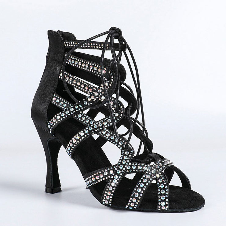 Women's Rhinestone Customized Heel Heels Dance Boots Jazz Salsa Dancin ...