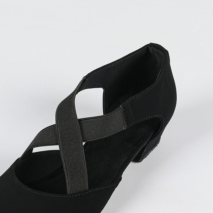 DS Women's Black Suede 3.5cm Heels Ballroom Dance Shoes Swing Dance Sh ...