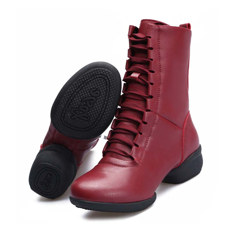 Women's Leatherette Boots Jazz With Lace-up Dance Boots/Dance Shoes ...