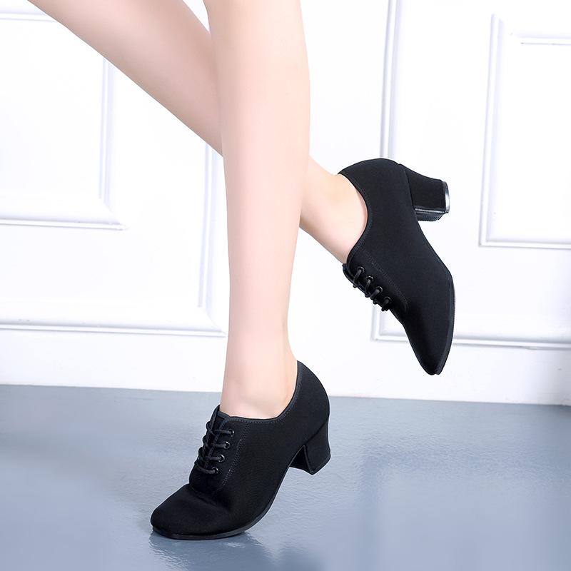Women's Cloth Heels Modem With Lace-up Teaching & Practice Dance Shoes ...