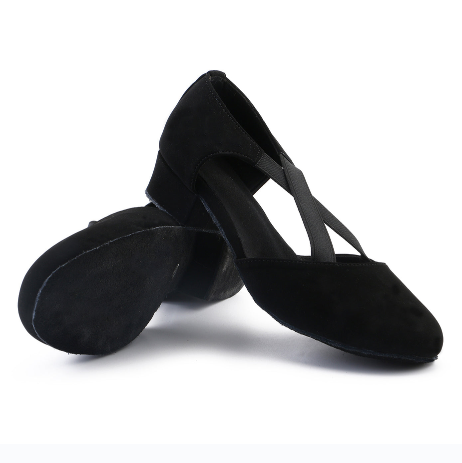 Women's Black Suede 3.5cm Heels Ballroom Dance Shoes Swing Dance Shoes ...