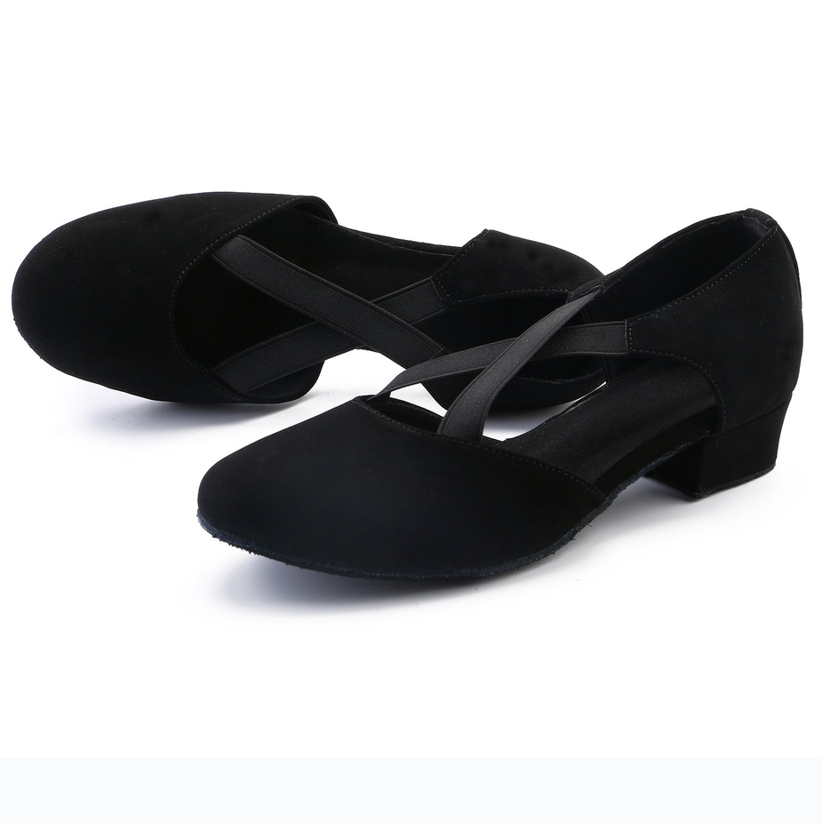 Women's Black Suede 3.5cm Heels Ballroom Dance Shoes Swing Dance Shoes ...
