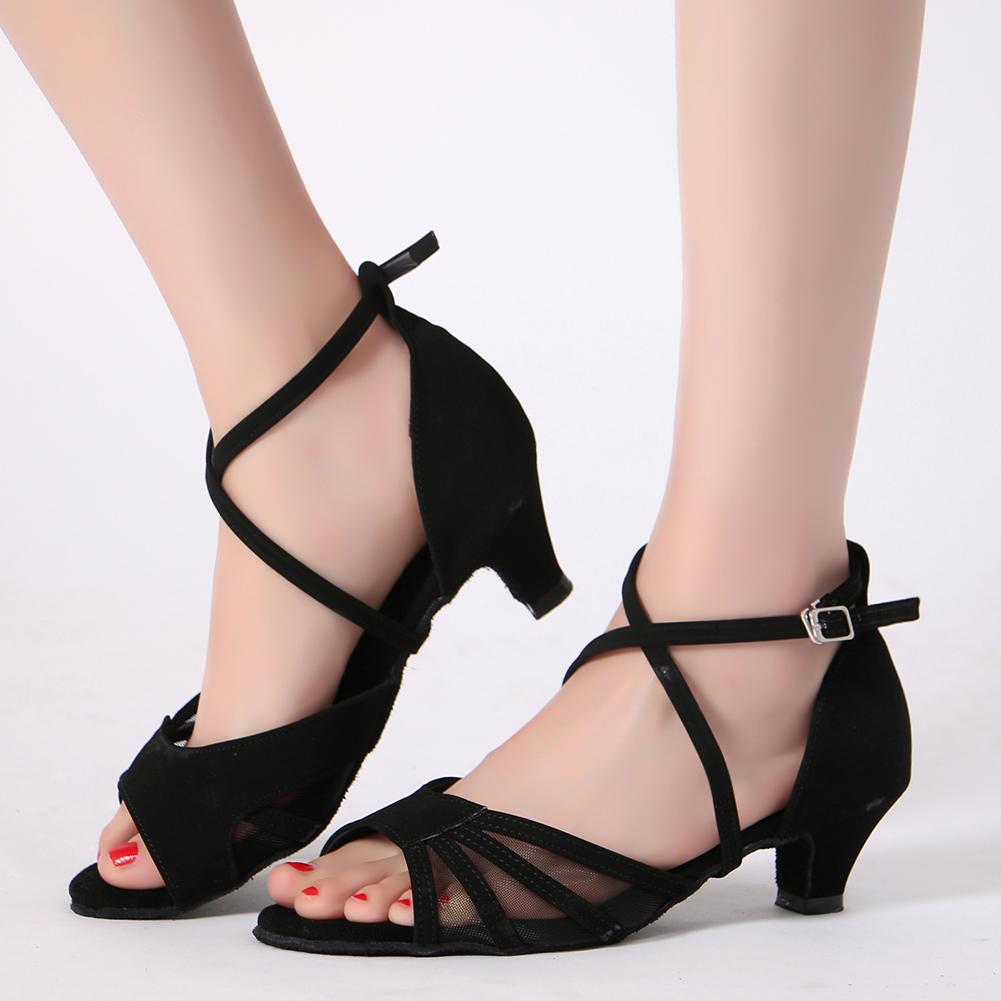 DS Women's Suede Customized Heel Ballroom Dance Shoes Latin Dance Shoe ...