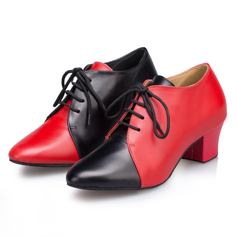 Women's Real Leather 4.5cm Heels Teaching & Practice Shoes Ballroom Da ...