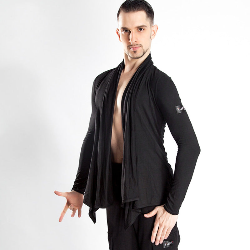 YJFY-Men's Long Sleeve V Neck Latin Dance Tops Dance Wear – DanceandSway