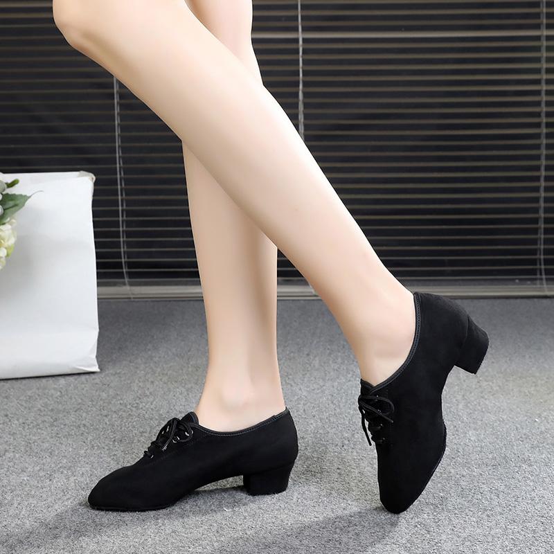 Zapatos de baile de salón para mujer, de gamuza, con tacón de 3,5 cm ...